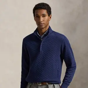 Ralph Lauren Rlx Quilted Double-knit Half-zip Pullover - Spring Navy Heather