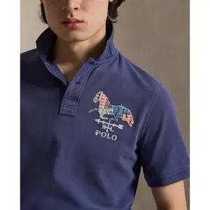 Ralph Lauren Classic Fit Horse-appliquéd Polo Shirt - Light Navy