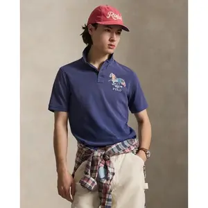 Ralph Lauren Classic Fit Horse-appliquéd Polo Shirt - Light Navy