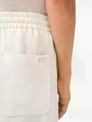 Ami Blended Linen Elasticated Waist Trousers - Neutrals