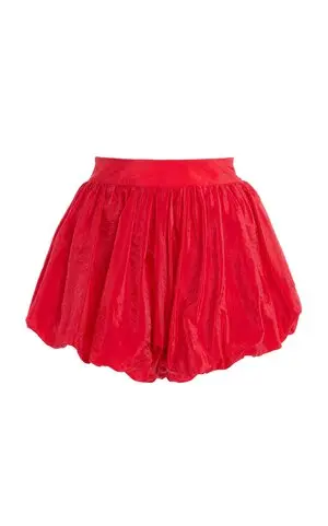 THE FRANKIE SHOP The Alina Sheer Bubble-hem Shorts - Red