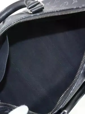 LOUIS VUITTON Monogram Eclipse Keepall Bandouliere 35 Satchel - Black