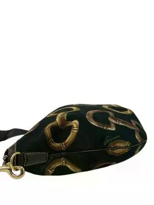Gucci Canvas Horsebit Hobo Bag - Black