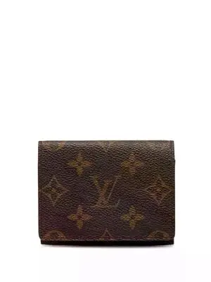 LOUIS VUITTON 2001 Monogram Envelope Business Card Holder - Brown