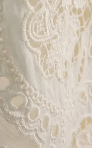 Sea Gardener Embroidered Cotton Broderie Anglaise Pants