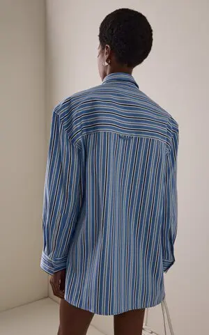 THE FRANKIE SHOP Oana Striped Cotton Padded Shirt