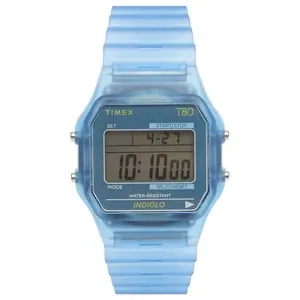 TIMEX 80 Translucent Digital Watch With Indiglo - Blue