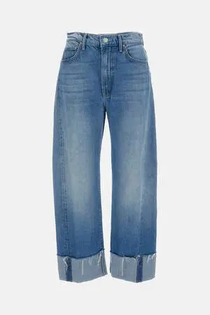 MOTHER The Half-pipe Ankle Cuff Fray Jeans - Blue