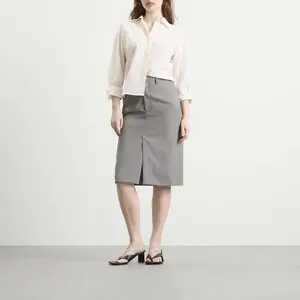 JIL SANDER High Waist Skirt With Cut-out Waistband