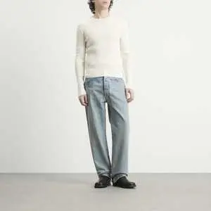 MAISON MARGIELA Taped Waist Straight Leg Jeans - Ice Blue