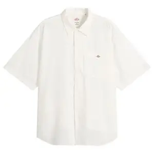 DANTON Seersucker Short Sleeve Shirt - Off-white
