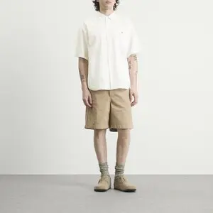 DANTON Seersucker Short Sleeve Shirt - Off-white