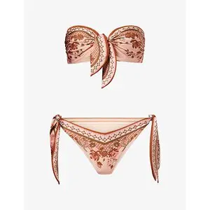 Zimmermann Aster Scarf Tie Bikini Set - Pink Paisley Floral