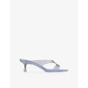 JIMMY CHOO Jelly Drop 50 Mid Heel Sandals - Silver