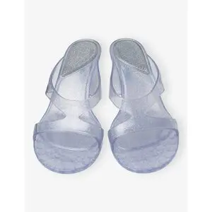 JIMMY CHOO Jelly Drop 50 Mid Heel Sandals - Silver