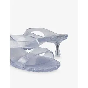 JIMMY CHOO Jelly Drop 50 Mid Heel Sandals - Silver