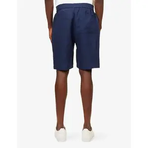 Sunspel Relaxed Fit Linen Shorts - Light Navy