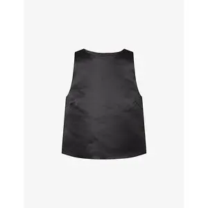 GANNI Crossover Open Back Woven Top