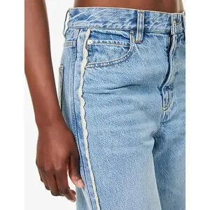 FRAME Crochet Trimmed Cotton Jeans - Aura