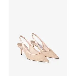 JIMMY CHOO Love 85 Glitter Slingback Stiletto Heel Courts - Macaron