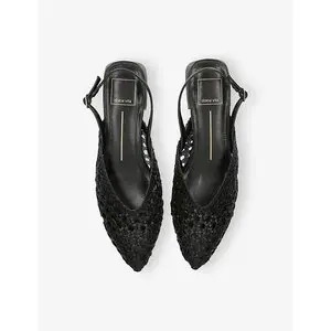 Dolce Vita Birdie Woven Leather Slingbacks - Black