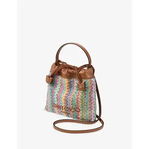 JIMMY CHOO Raffia Drawstring Pouch