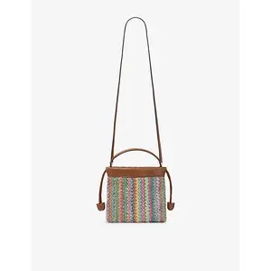 JIMMY CHOO Raffia Drawstring Pouch