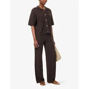 THE COUTURE CLUB Crochet Cotton Knit Trousers