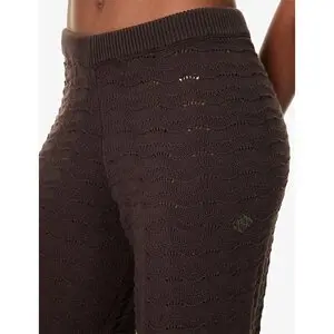 THE COUTURE CLUB Crochet Cotton Knit Trousers
