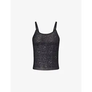 Spanx Supersmooth Stretch-lace Top - Very Black