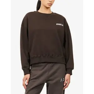 ADANOLA Varsity Relaxed-fit Cotton-blend Sweatshirt