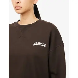 ADANOLA Varsity Relaxed-fit Cotton-blend Sweatshirt