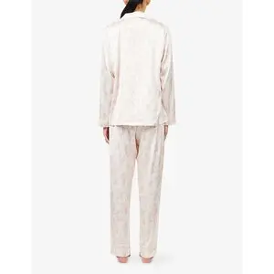 THE NAP CO Printed Long-sleeve Satin Pyjama Set