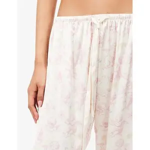 THE NAP CO Printed Long-sleeve Satin Pyjama Set