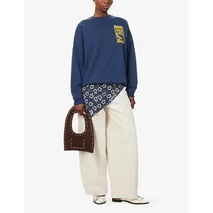 DAMSON MADDER Graphic Print Cotton Jumper