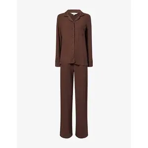 THE NAP CO Ribbed Long-sleeve Modal-jersey Pyjama Set - Cocoa