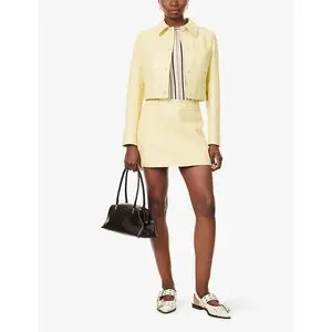 FRAME Small Leather Cropped Jacket