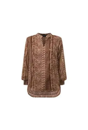 JAMES LAKELAND Sequin Animal Print Blouse