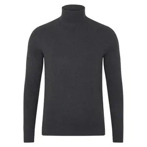 PAUL JAMES KNITWEAR 100% Cotton Roll Neck Jumper - Brown