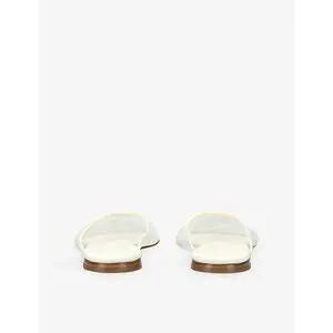 Dear Frances Ballas Slipper Mesh And Leather Mules