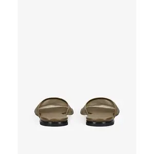 Dear Frances Balla Slipper Mesh And Leather Mules - Mid Brown