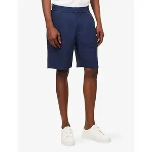 Sunspel Relaxed Fit Linen Shorts - Light Navy