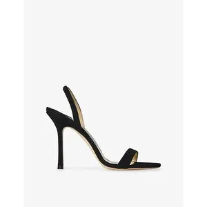 JIMMY CHOO Jenn 100 Suede Sandals - Black