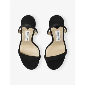 JIMMY CHOO Jenn 100 Suede Sandals - Black