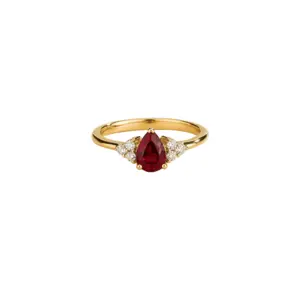 JUVETTI  Juvetti Nora Ruby And Diamond Ring In Gold Vermeil Gold/white/red