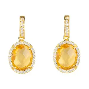 LATELITA Beatrice Oval Citrine Drop Earrings - Gold/yellow