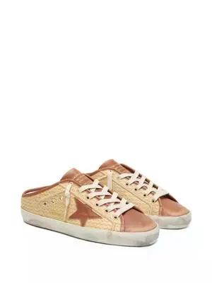 GOLDEN GOOSE Super-star Sabots In Raffia With Contrast Star - Neutrals