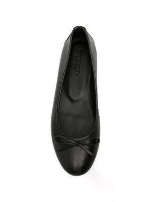 SERGIO MORETTI FIRENZE Bow-detail Leather Ballet Flats