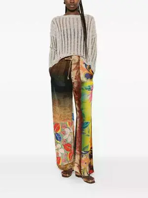 120% Lino Sequin-embellished Open-knit Sweater