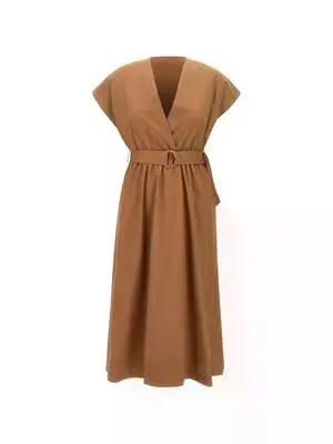 KAOS Belted Wrap Dress - Brown